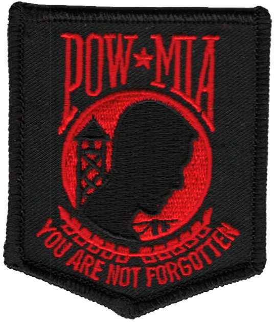 POW/MIA Shield (Red) Flag Patch Iron On Patches - From Flag It Products
